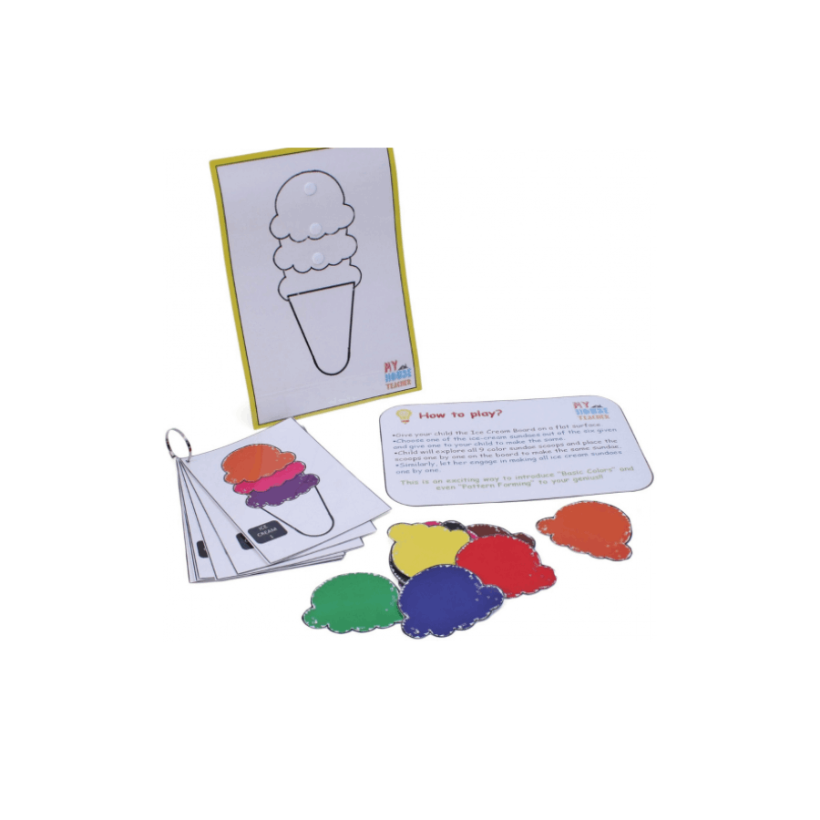 Pattern Learning Ice Cream Sundae Cards