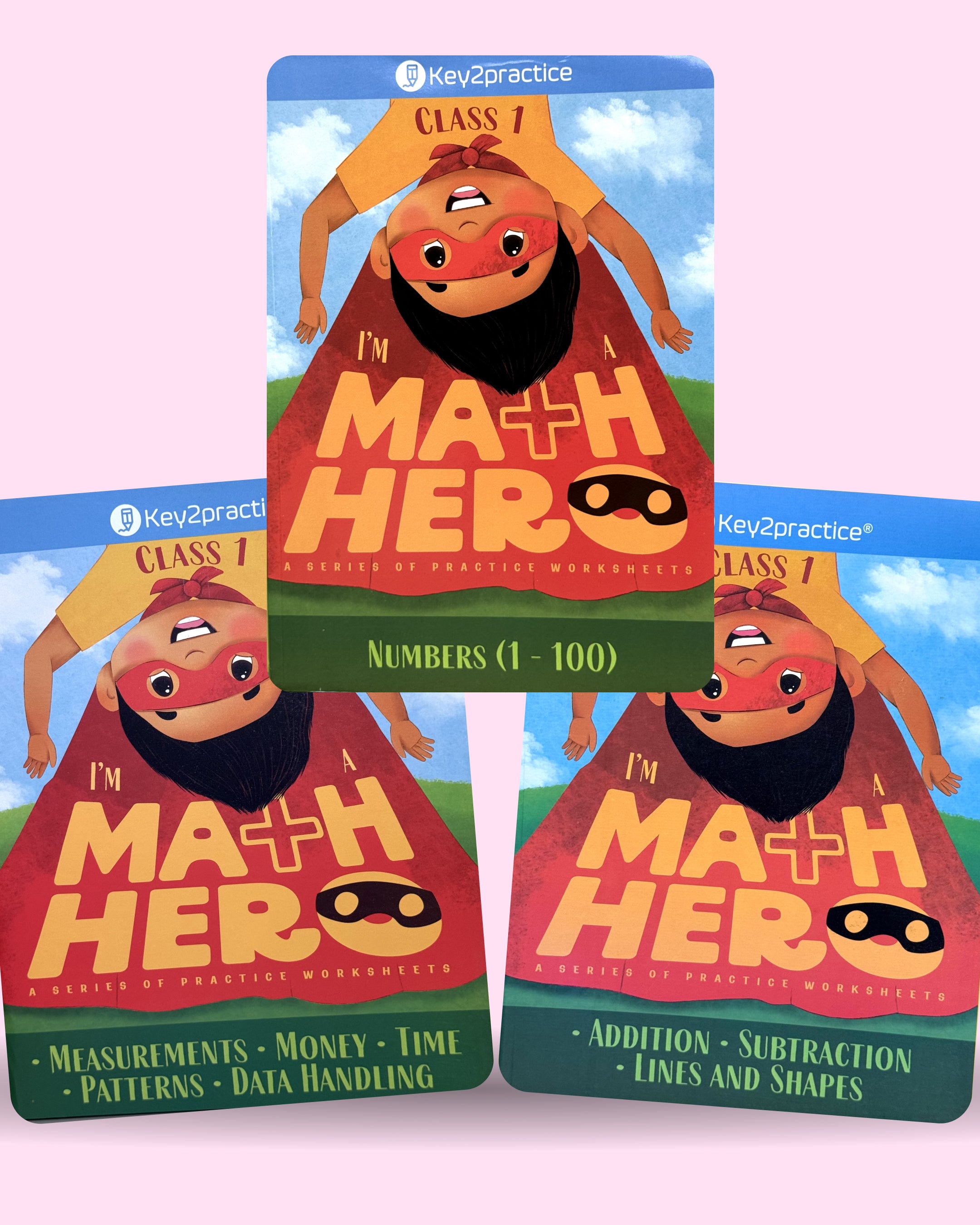 Key2Practice Maths Hero Workbook For Class 1 (Set of 3) Combo of Numbe